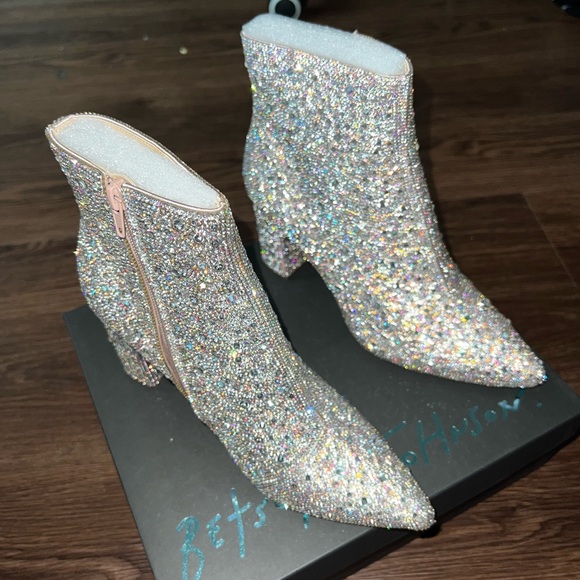 Betsey Johnson | Shoes | New Betsey Johnson Cady Rhinestones Boots Size ...